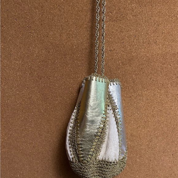 Bags | Vintage Gold And Silver Crocheted Pouch Bag | Poshmark
